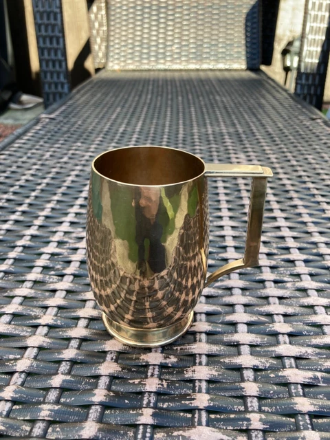 ART DECO STYLE Vintage Copper hammered tankard cup Drinking ale beer ...