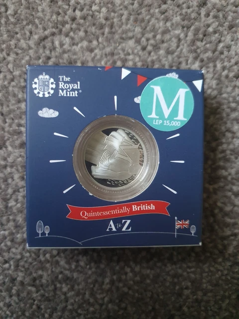 A-Z ALPHABET 10P Silver Proof Coin LETTER M £20.00 - PicClick UK