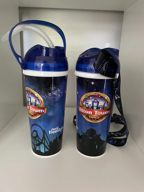 ALTON TOWERS RESORT Coca Cola Freestyle Cups x2 Cold Drink Cup Handle ...