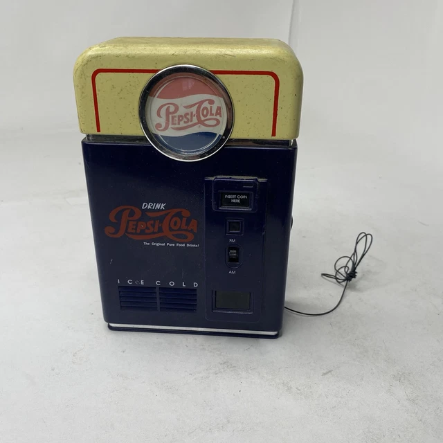 PEPSI COLA VINTAGE Ice Cold Vending Machine AM/FM RADIO 1998 NOT works ...