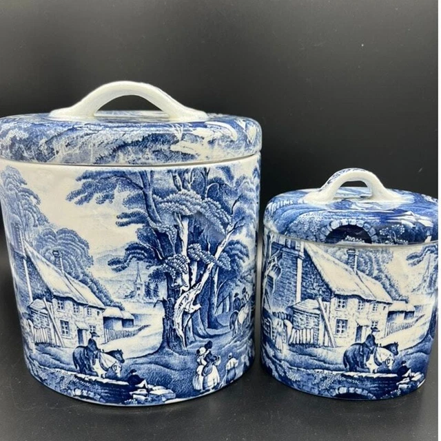 VTG 2 PC Old Foley James Kent Staffordshire England Blue White ...