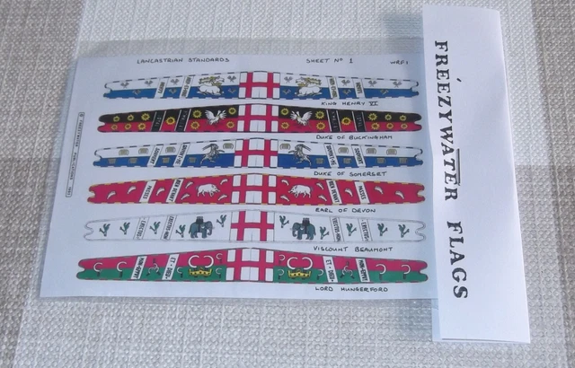WARS OF THE Roses Lancastrian Freezywater Flagsheet WRF1 Lancastrian ...