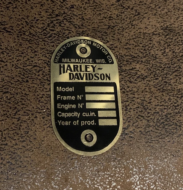 PLAQUE DE CADRE Data Plate Harley Davidson Wla1940 Oem 3531-40M EUR 10 ...