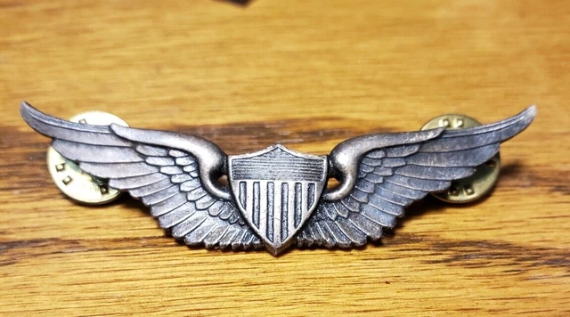 VINTAGE SILVER TONED Metal Military Pilot Wings Pin $34.99 - PicClick
