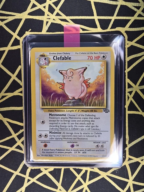 🔥 CLEFABLE 17/64 🔥 Original Non Holo Rare Jungle Set Pokemon Card WOTC ...