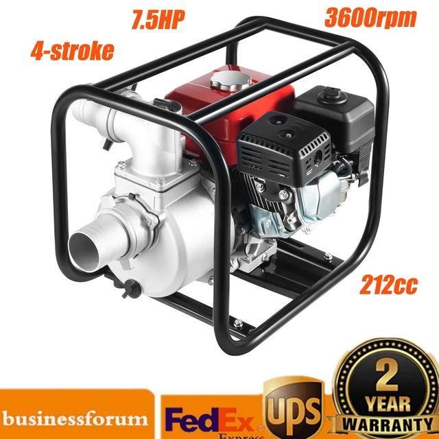 3& INCH 7.5HP Gas Water Pump Gas-Power Garden Water Irrigation Transfer ...