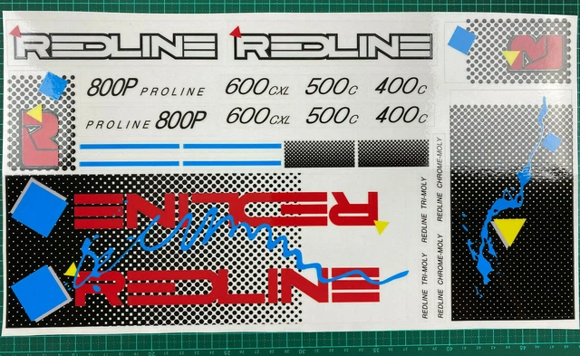 OLD SCHOOL BMX decals stickers 86-87 redline 800p 600cxl 500c 400c ...