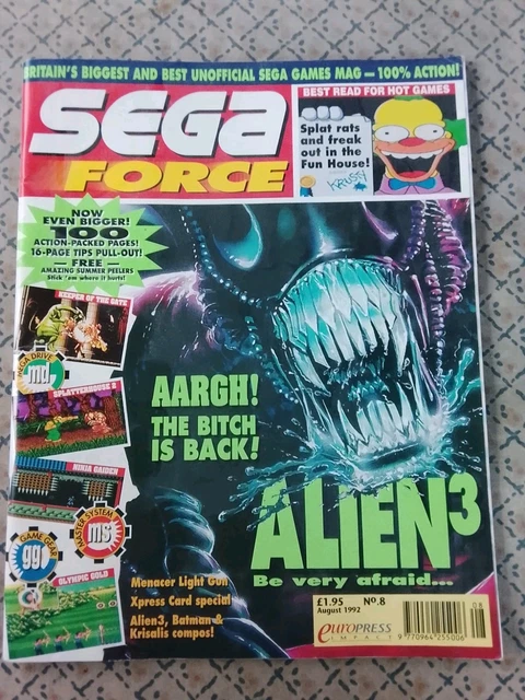 SEGA FORCE MAGAZINE - Issue 8 August 1992 £9.00 - PicClick UK