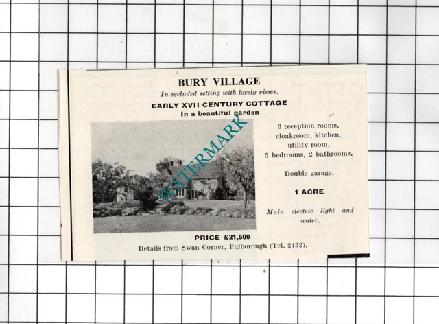 BURY SUSSEX SMALL House Sale Advert - 1967 £6.95 - PicClick UK