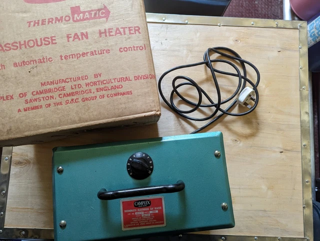 VINTAGE G.E.C CAMPLEX Thermostat Controlled 230V 2kW Fan Greenhouse ...