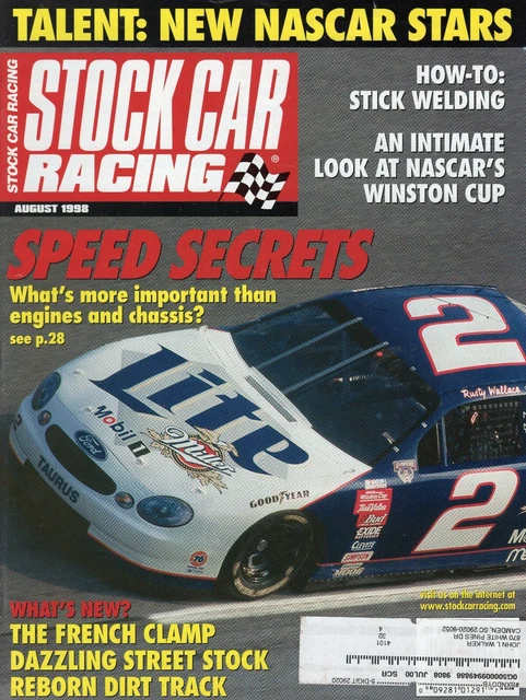 STOCK CAR RACING Magazine August 1998 - - Linda Vaughn, Herb Thomas * £ ...