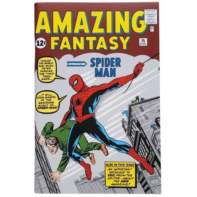 Amazing Fantasy Spider-man Comic Book Cover #15 A4 Lined Notebook