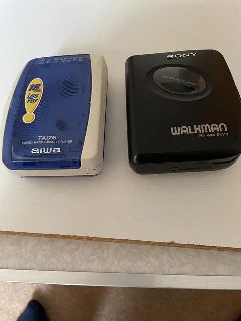 SONY WALKMAN CASSETTE player and aiwa cassette player untested £21.50 ...