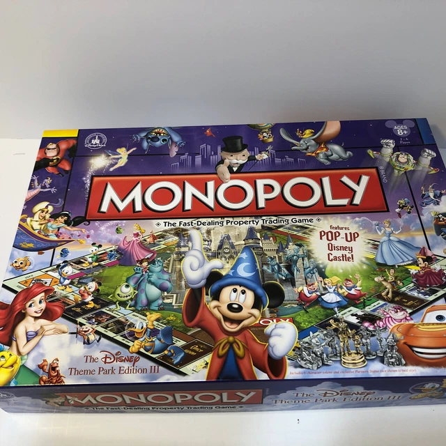 MONOPOLY DISNEY THEME Park Edition Pop-Up Castle COMPLETE Rare Board ...