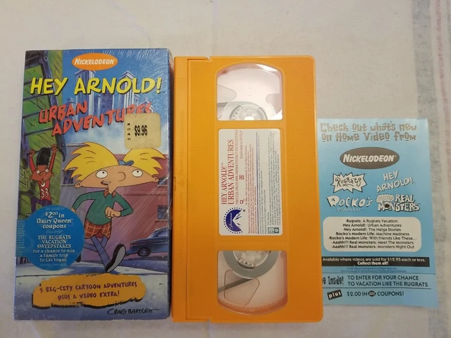 VHS HEY ARNOLD - Urban Adventures (VHS, 1997) ORANGE CASSETTE W/ PAPER ...