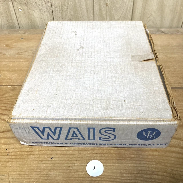 PSYCHOLOGY WAIS WECHSLER Adult Intelligence Scale IQ Test 1955 Pat Kit ...