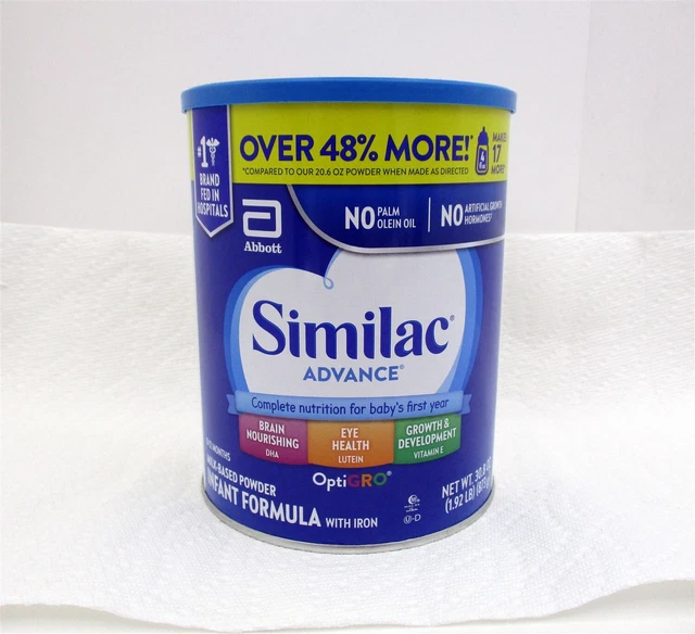 SIMILAC ADVANCE INFANT Formula w/ Iron, Instant Powder, 30.8 Oz Can ...