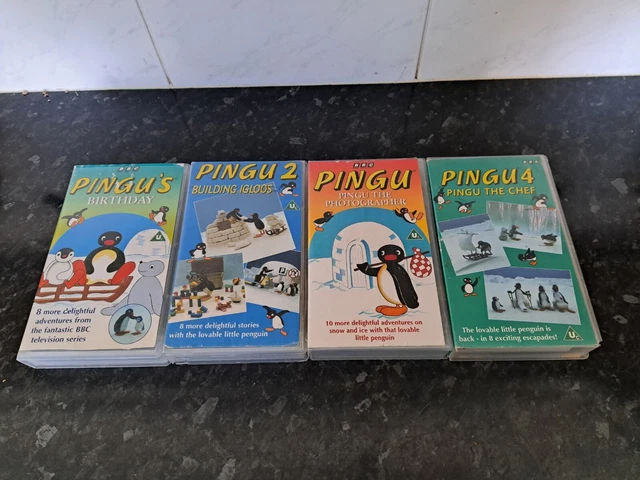 4 PINGU VHS Videos The Photographer Birthday Chef And Building Igloos ...