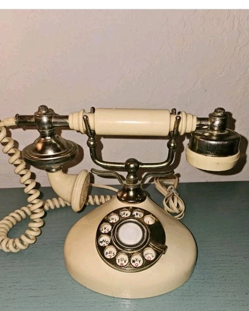 MID CENTURY MODERN Rotary Phone With Cords French Style Rotary Dial ...