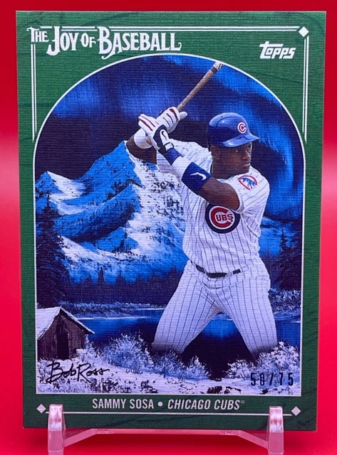 2023 TOPPS X Bob Ross The Joy of Baseball SAMMY SOSA Cubs toile verte ...