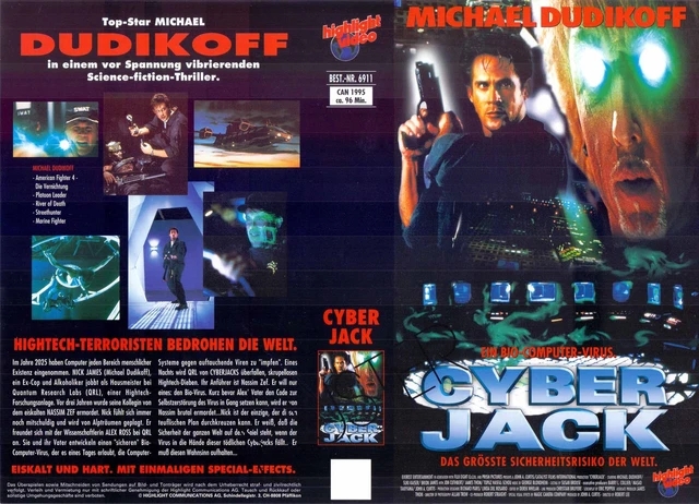 CYBER JACK - Michael Dudikoff - VHS-Einleger A4 - ohne Cassette/Hülle £ ...