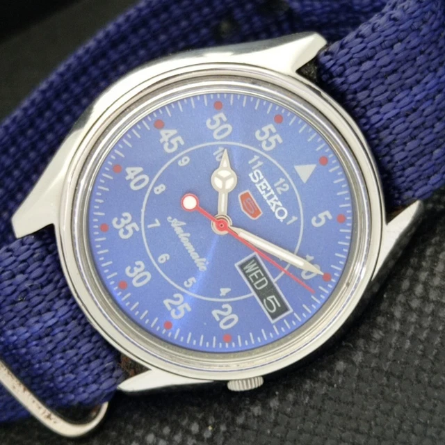 VINTAGE SEIKO 5 AUTOMATIC 7009A JAPAN MENS DAY/DATE BLUE WATCH 587f-a309608-5 EUR 40,77 ...