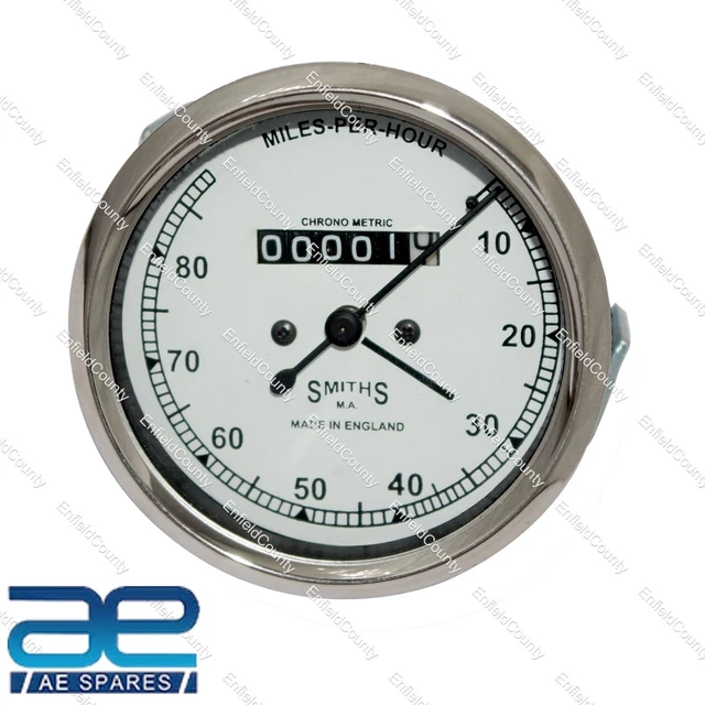 REPLICA SMITHS SPEEDOMETER 80 Mph Speedo White Faced For Norton BSA ...