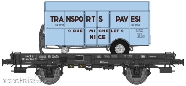 REE MODELES WB-648 Tow Truck SNCF Ufr With Trailer Van Transport ...