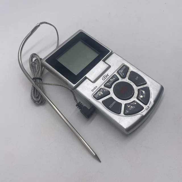 CDN DIGITAL PROGRAMMABLE Probe In Oven Thermometer and Timer Silver New ...