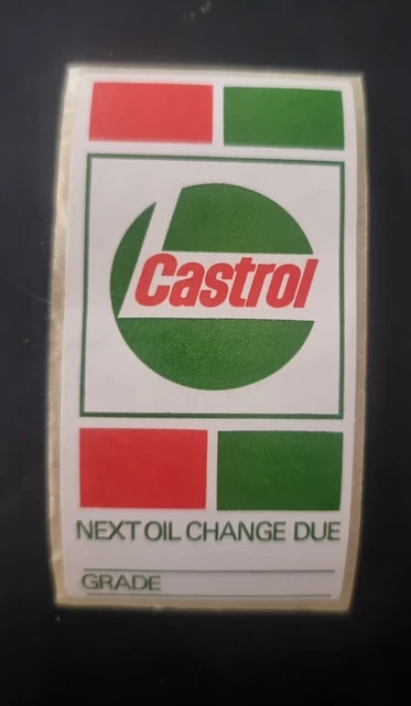 VINTAGE CASTROL MOTOR Oil Change Due Sticker Classic Car £2.35 ...