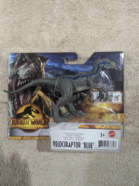 JURASSIC WORLD DOMINION Velociraptor Blue Ferocious Pack Dinosaur 2022 ...