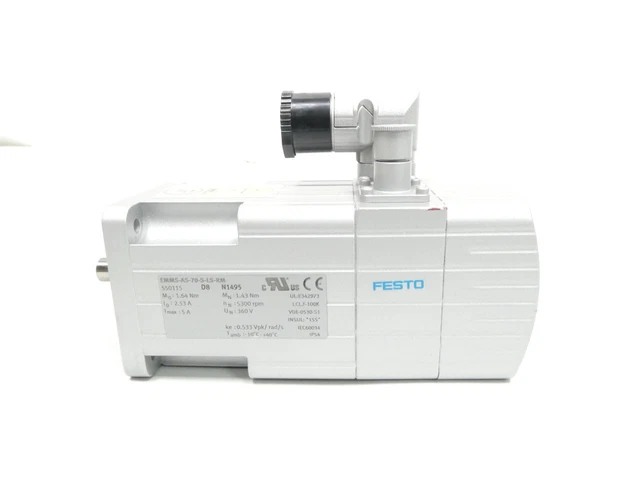 FESTO EMMS-AS-70-S-LS-RM SERVO Motor 5300rpm 1.43nm 360v-ac $4,174.39 ...