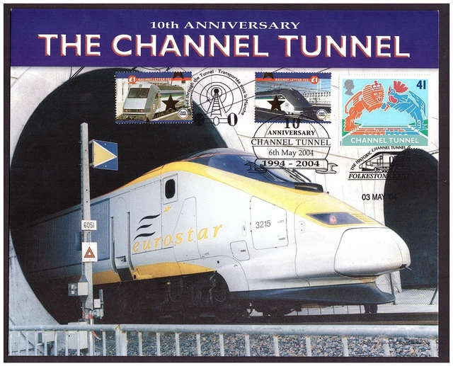 2004 CHANNEL TUNNEL Eurotunnel 10th Anniversary Benham commemorative ...