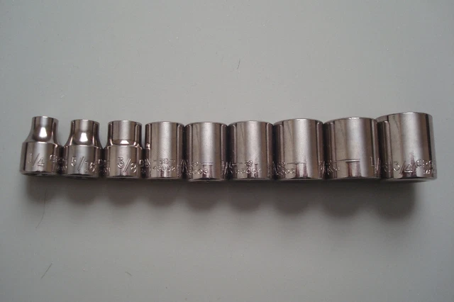 CRAFTSMAN SOCKET SET - 3/8" Drive - SAE - 6pt - Shallow - 9pc - G2 - USA Made $34.88 - PicClick CA