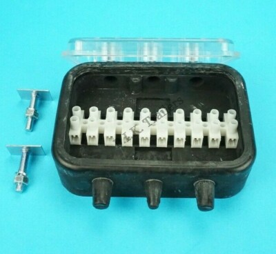 10 WAY RUBBER Waterproof Electrical Junction Box for Trailer Electrics ...