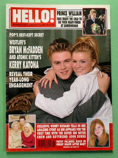 HELLO! 9-JANUARY-2001 BRYAN McFADDEN KERRY KATONA Sophie Raworth Wendy ...