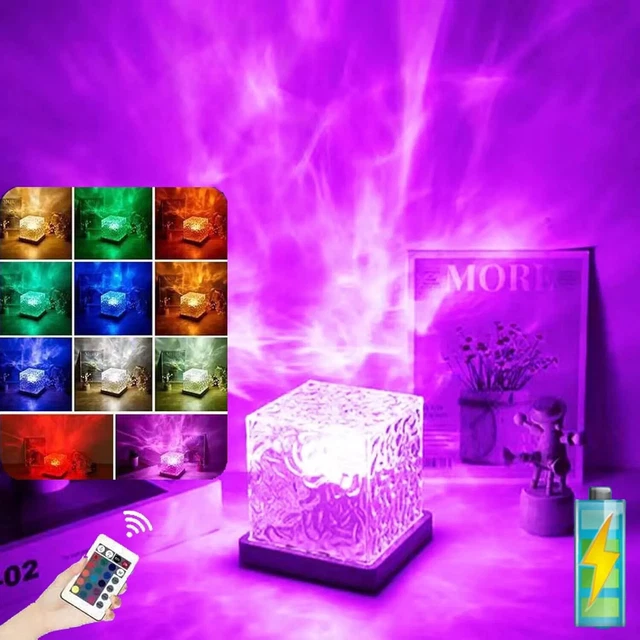 LED CUBE NORTHERN Lights Ocean Water Wave Night Light Atmosphere Lamp w ...