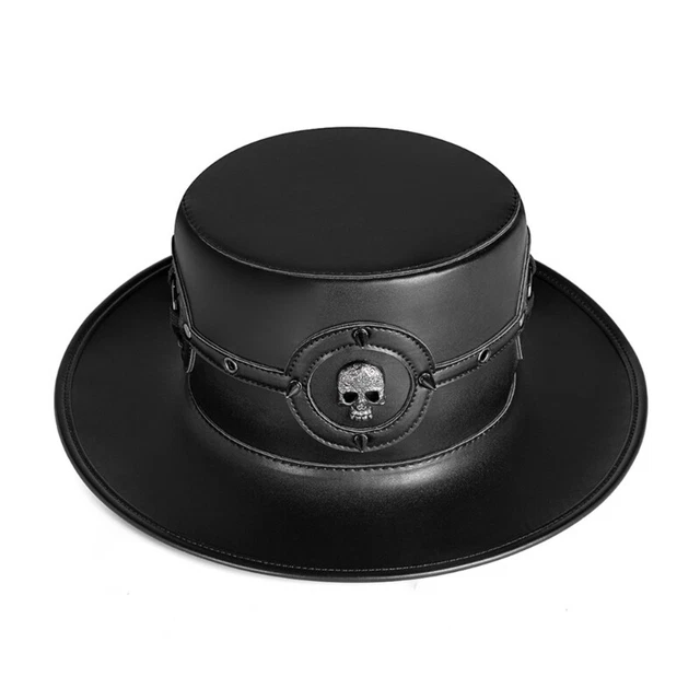 ROUND TOP HAT Steampunk Knight Cap Theme Party Costume Hat RolePlay ...