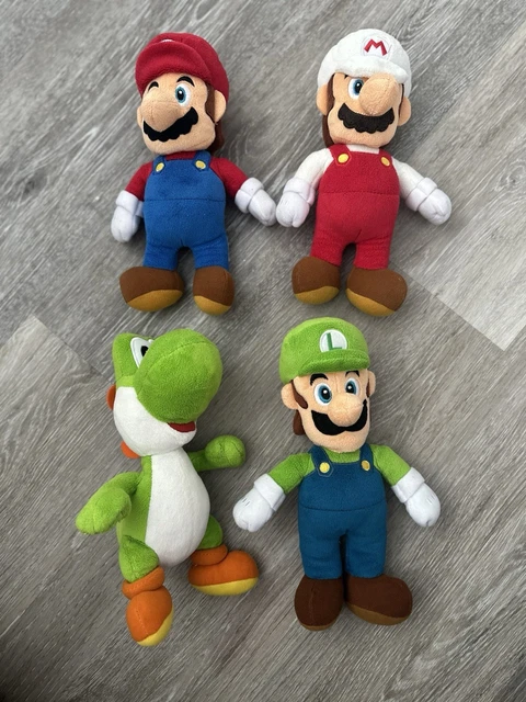 SUPER MARIO BROS Soft Toy Plush Teddy Bundle Set Luigi Yoshi Fire Mario ...