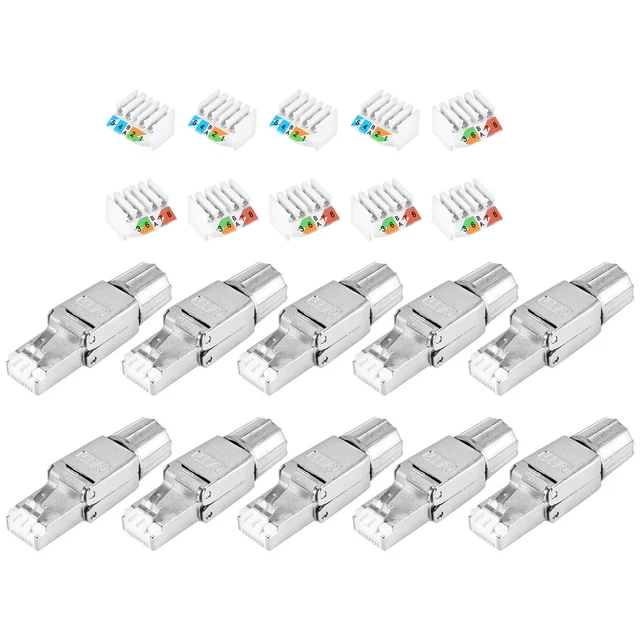 CONNECTEURS RJ45 CAT7 Prises de Terminaison Ethernet BlindéEs ...