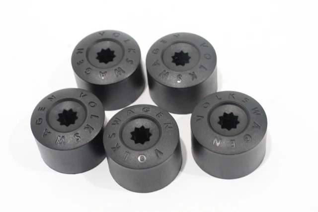 VW GOLF 5K Mk6 Locking Wheel Nut Bolt Cover Caps x4 New Genuine ...