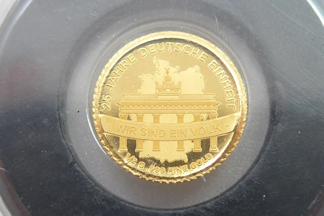 999 GOLD 1/2 g coin 25 years German unit Chad 3000 francs CFA ...