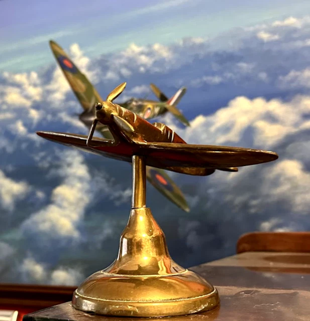WW2 SPITFIRE AIRCRAFT Brass model on plinth £55.00 - PicClick UK