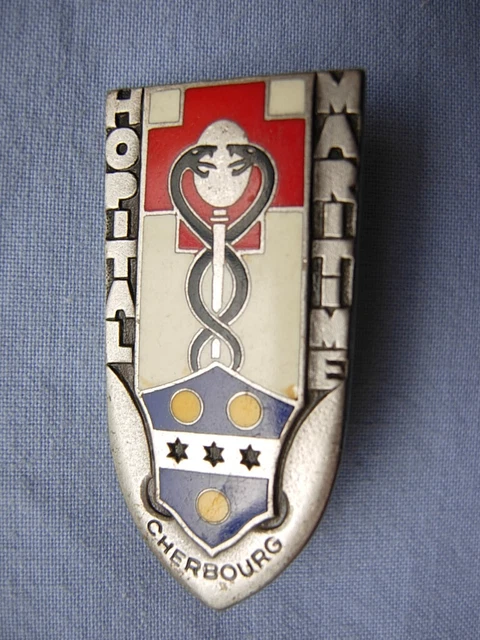 INSIGNE METAL ANCIEN SANTE MEDECINE HOPITAL IMARITIME CHERBOURG Drago ...