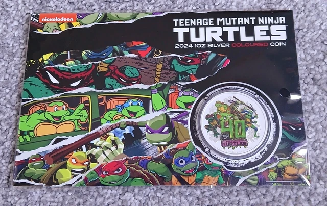 TEENAGE MUTANT NINJA Turtles 40th Anniversary 2024 1oz Silver Coin .999 ...