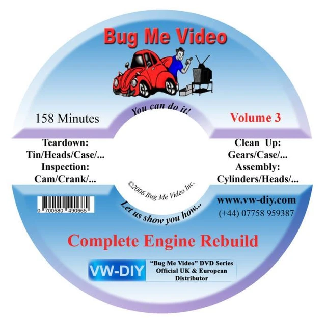 ENGINE REBUILD VW Beetle Bus New DVD Build Type 1 Motor Bug Me Video ...