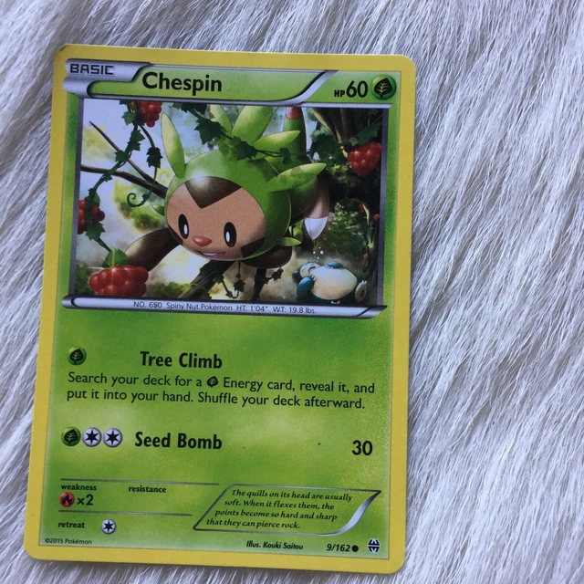 POKEMON CARD CHESPIN 9 162 Card XY Breakthrough 2015 Pokemon TCG EX $23 ...