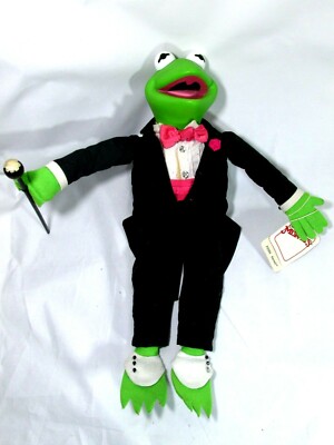 VINTAGE JIM HENSONS Muppets Kermit The Frog Doll 1990 Presents Tuxedo W ...