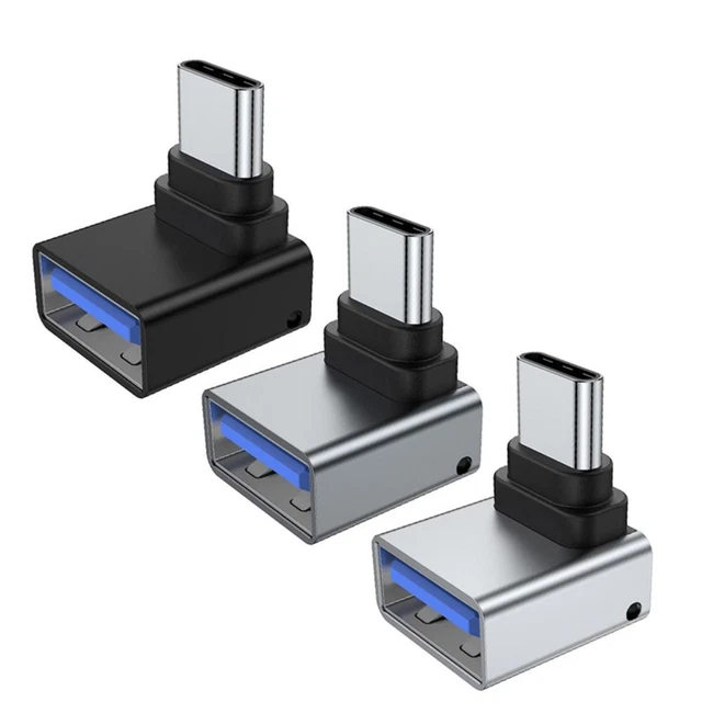 LAPTOP RIGHT ANGLE Connector USB Type-C Converter USB-C to USB 3.0 OTG ...