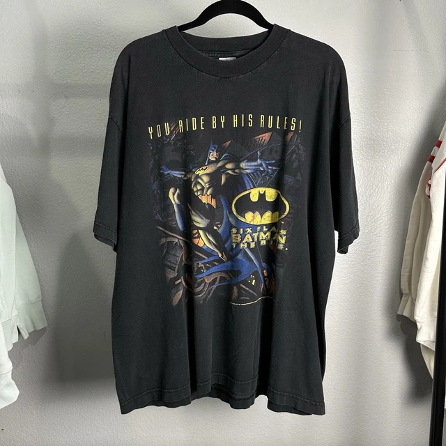RARE VINTAGE 90'S Six Flags Batman Ride T Shirt Men's XL Ride By His ...